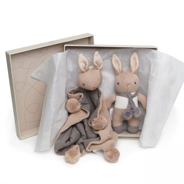 ThreadBear Design Baby Threads Taupe Bunny Gift Set | Bex n Boo
