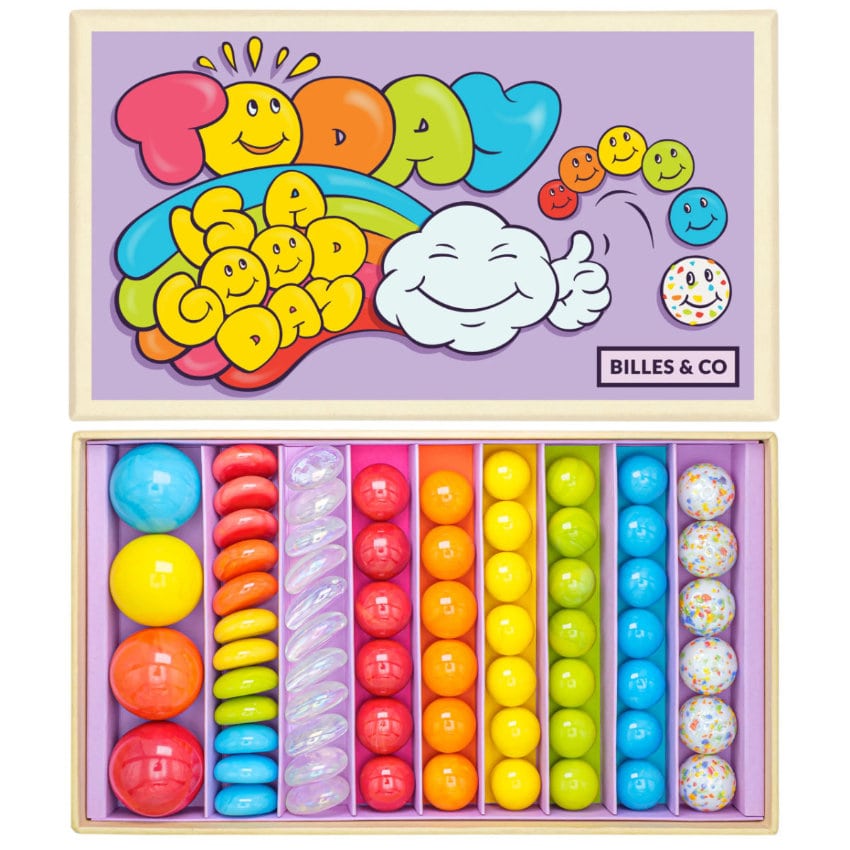 Billes & Co Lilac Today Is A Good Day Marbles 67 Pack | Bex n Boo