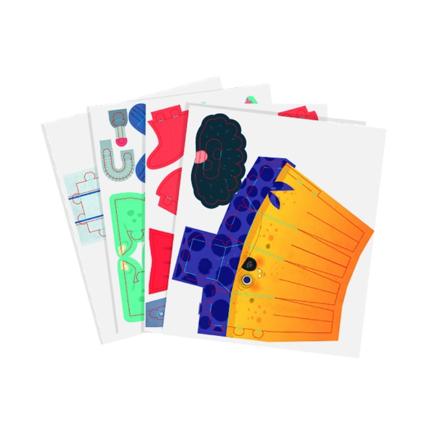 Janod Boys Paper Toy's Characters | Bex n Boo