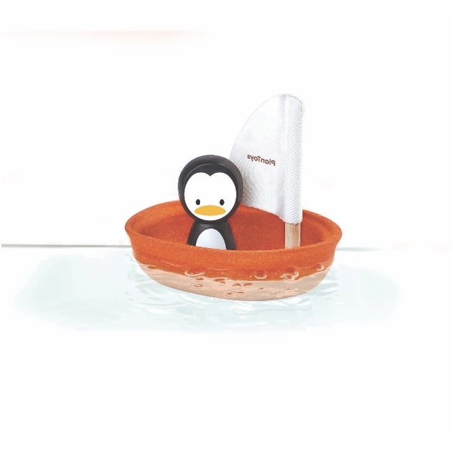 Plan Toys Water Play Penguin Saiing Boat | Bex n Boo