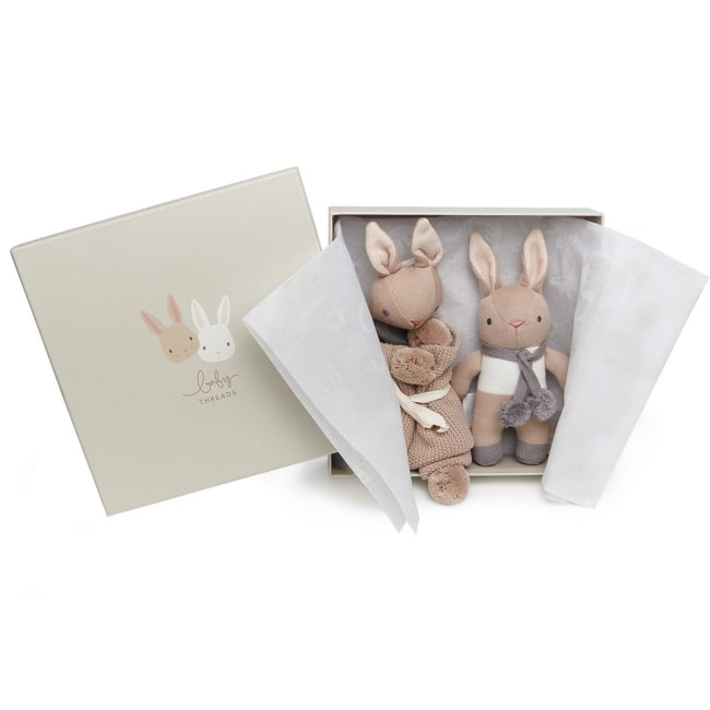 ThreadBear Design Baby Threads Taupe Bunny Gift Set | Bex n Boo